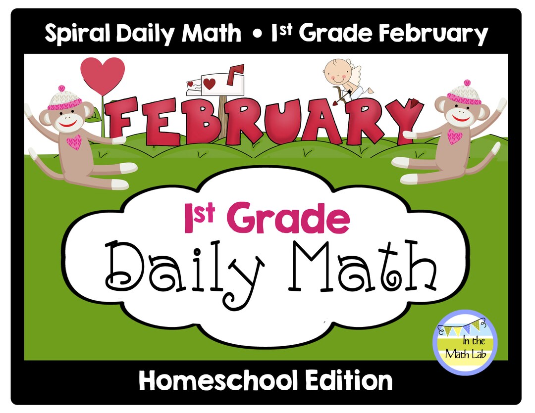 1st Grade Spiral Daily Math Skills Practice Printable Worksheet Packet ...