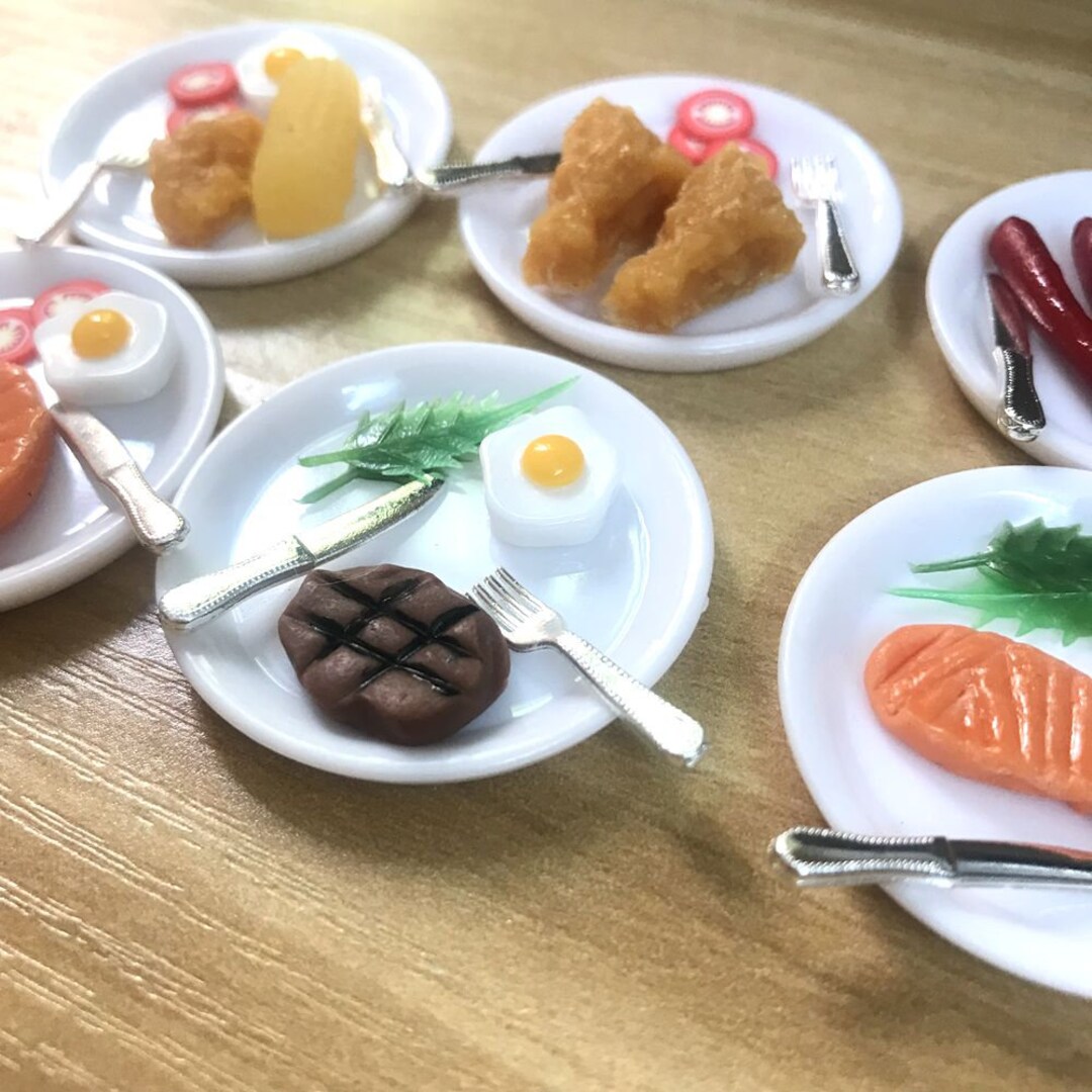 Miniature Steak Dish in 1/12 Scale, for Blyth OB11 1/6 BJD Dollhouse ...