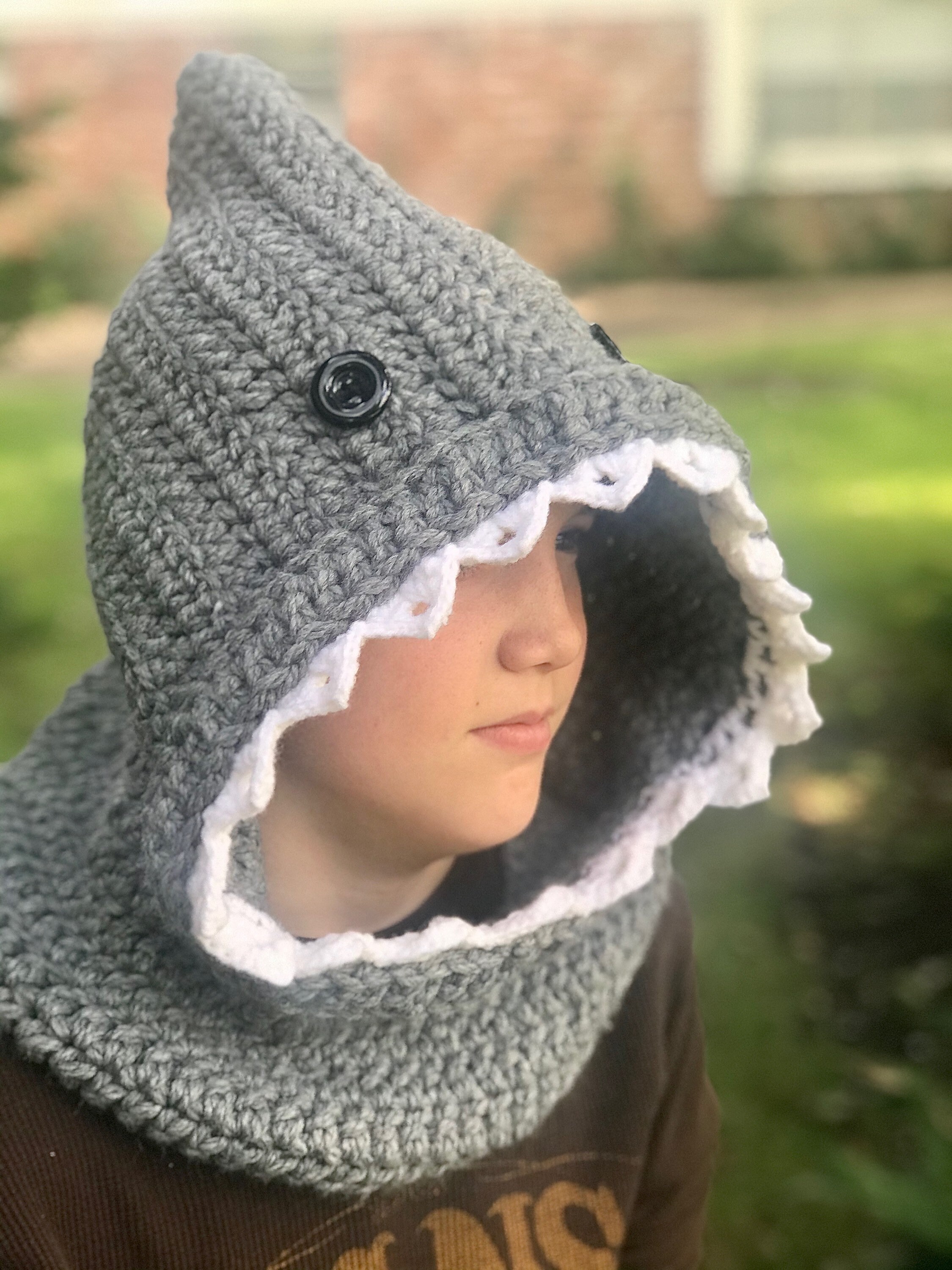 The Shark Hooded Cowl - Etsy
