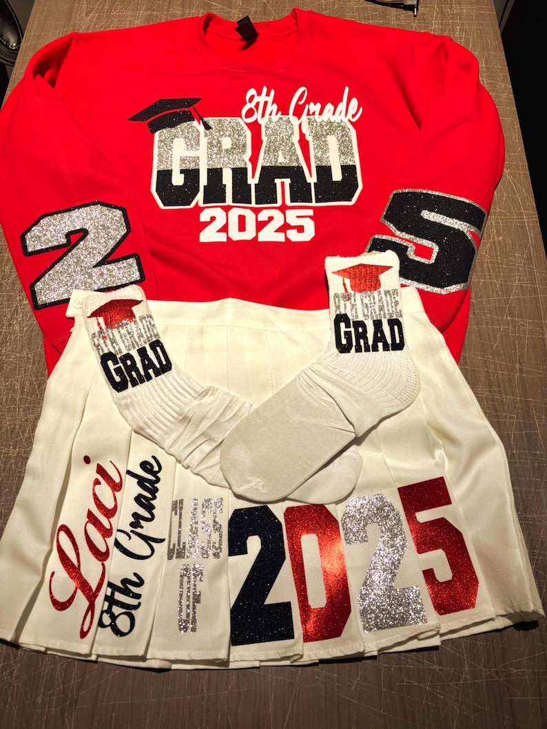 Custom Graduation Sweater & Skirt Set – Personalized Senior Outfit ...