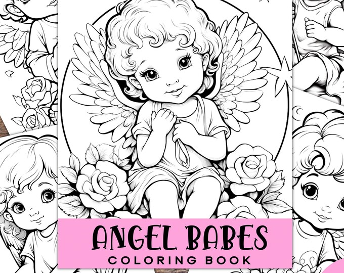 Adorable Baby Angels Coloring Book Printable Coloring Page for Adult ...