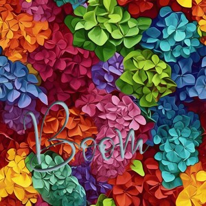 Seamless Colorful Hydrangeas Patterns Hydrangeas Craft Paper - Etsy