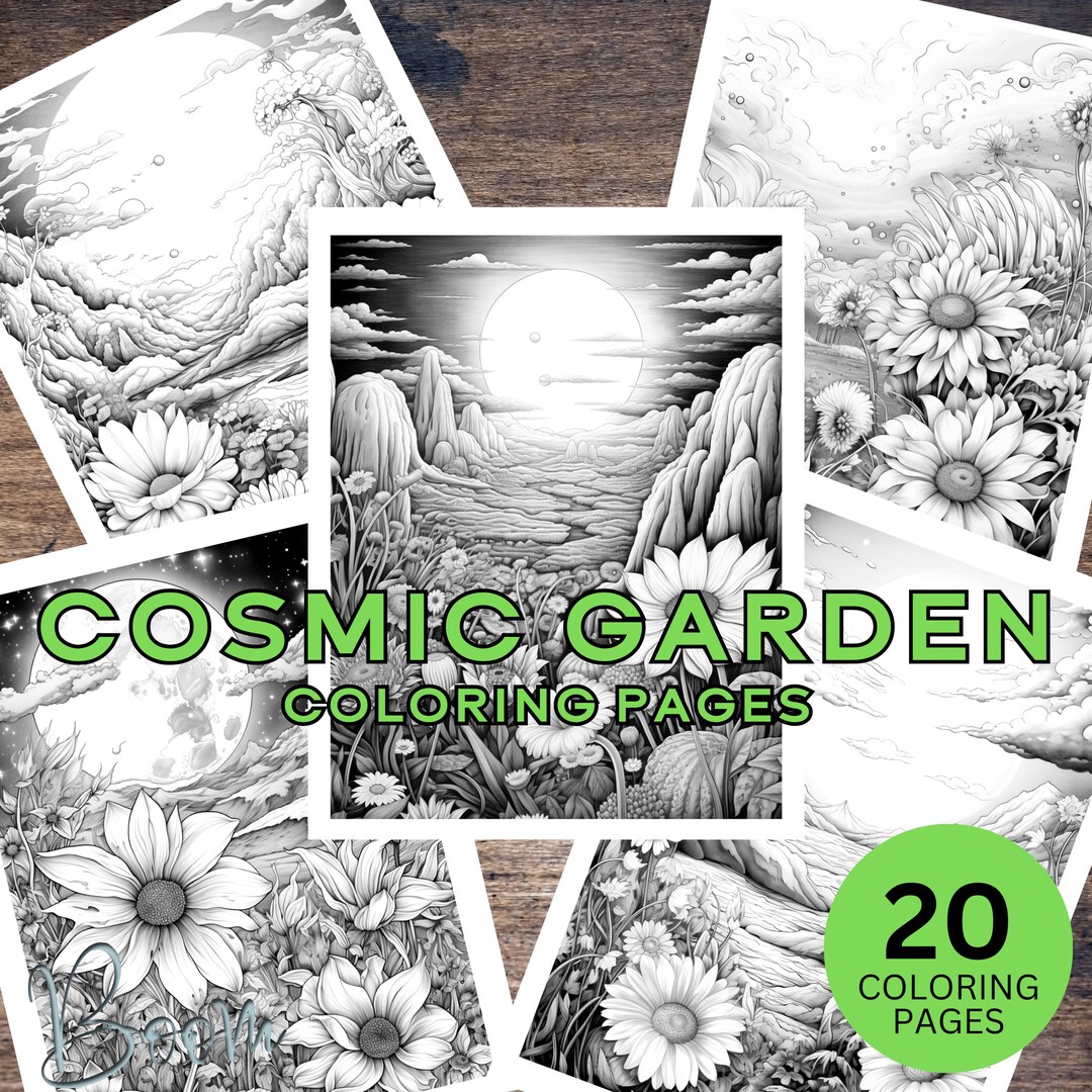 Cosmic Garden Coloring Pages, Gardens of the Universe Coloring Pages ...