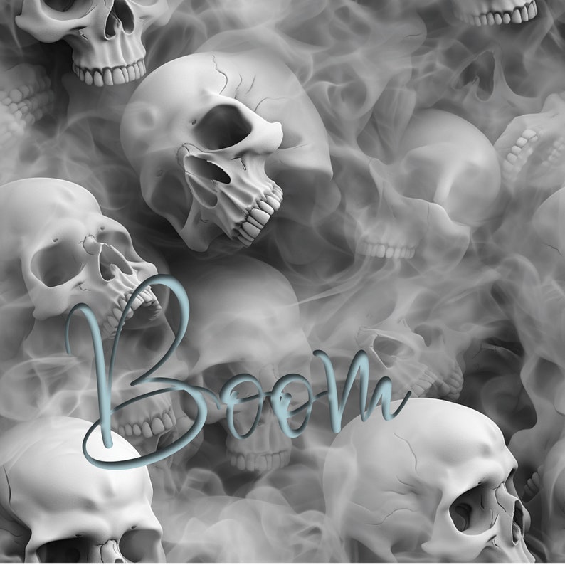 Seamless Smokey Skulls Digital Paper, Seamless Pattern, Seamless Skulls ...