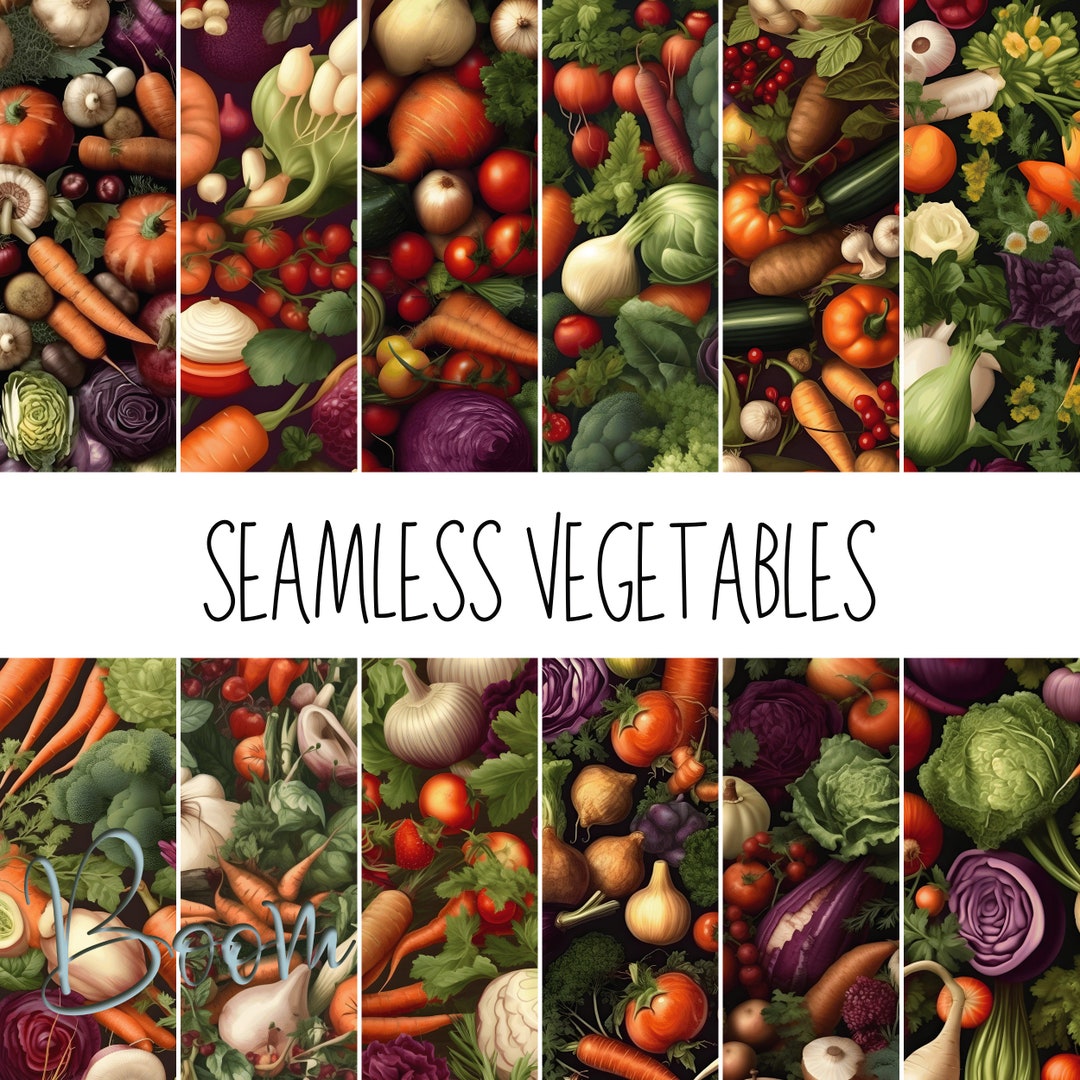 Seamless Colorful Vegetable Patterns, Vegetable Craft Paper, Seamless ...