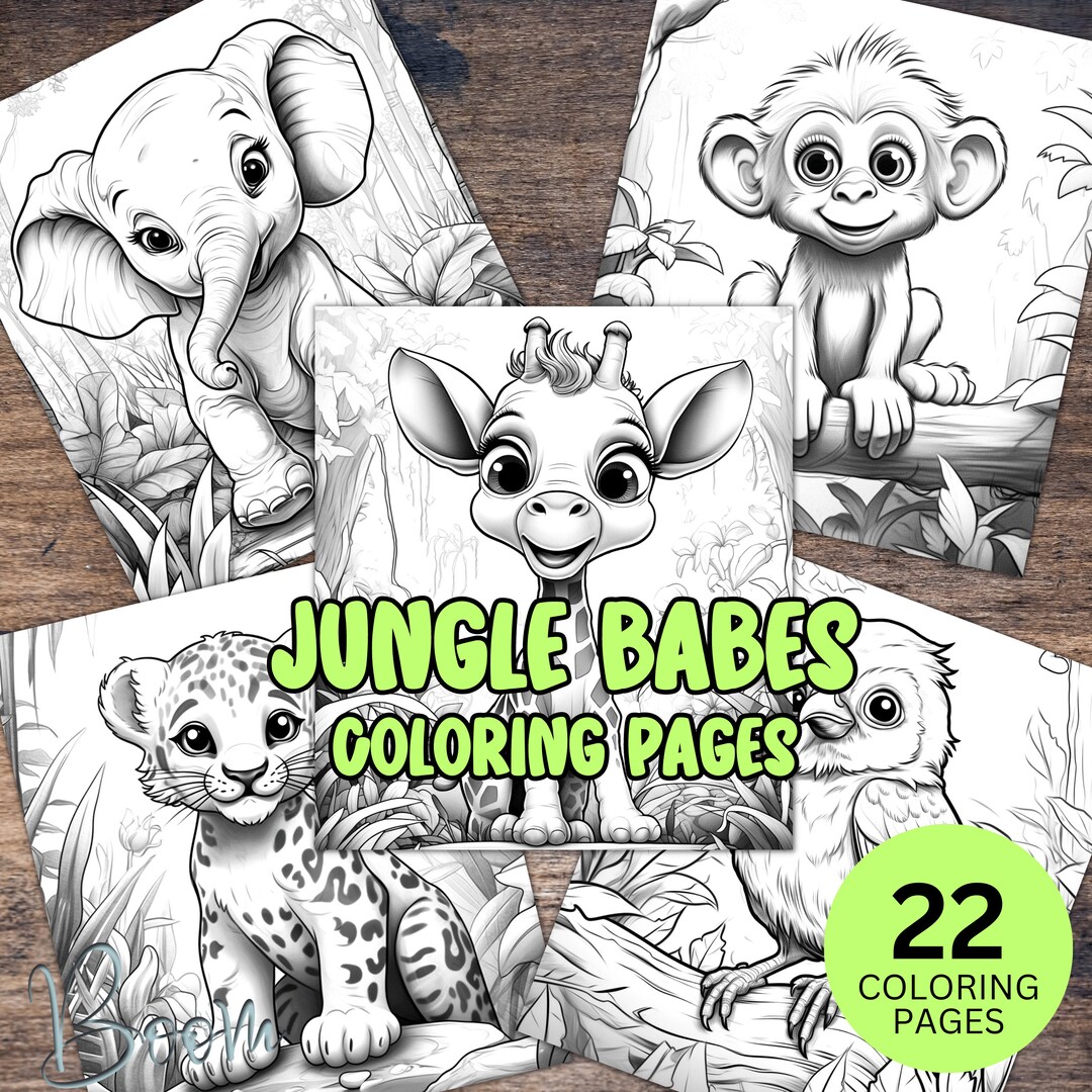 Jungle Babes Coloring Pages, Jungle Animals Coloring Pages, Animal ...