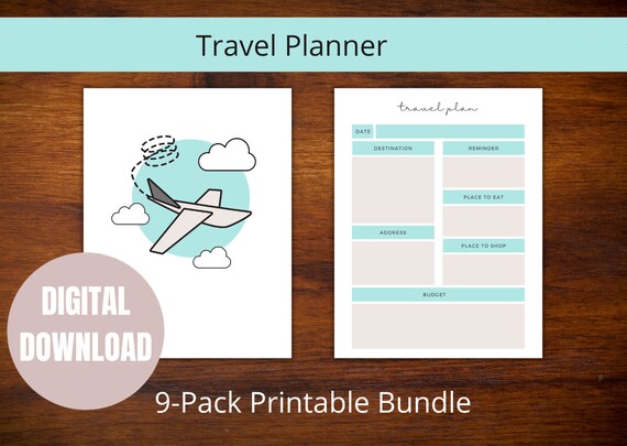 Printable Digital Download Travel Planner Vacation Planner - Etsy
