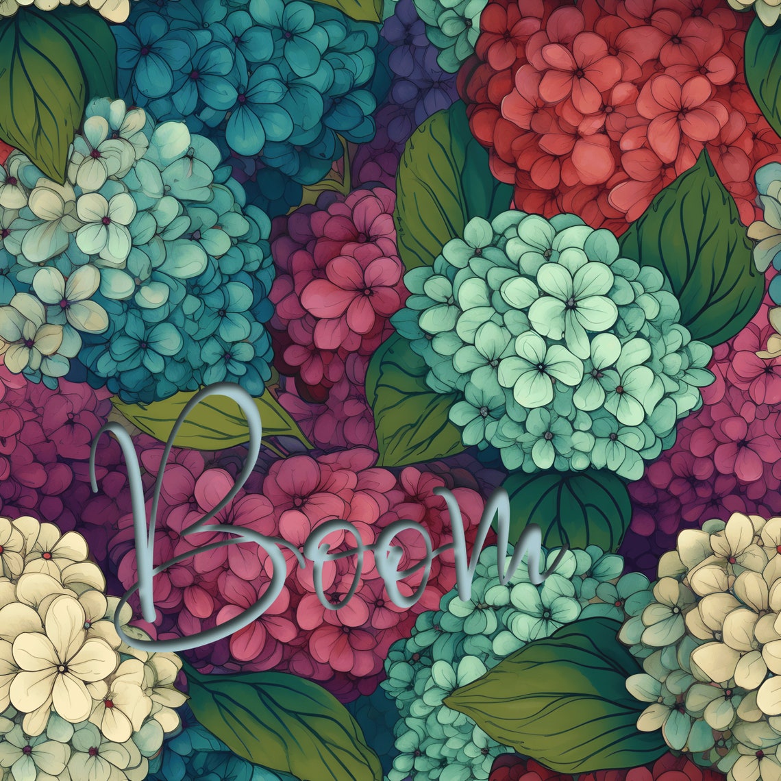 Seamless Colorful Hydrangeas Patterns Hydrangeas Craft Paper - Etsy