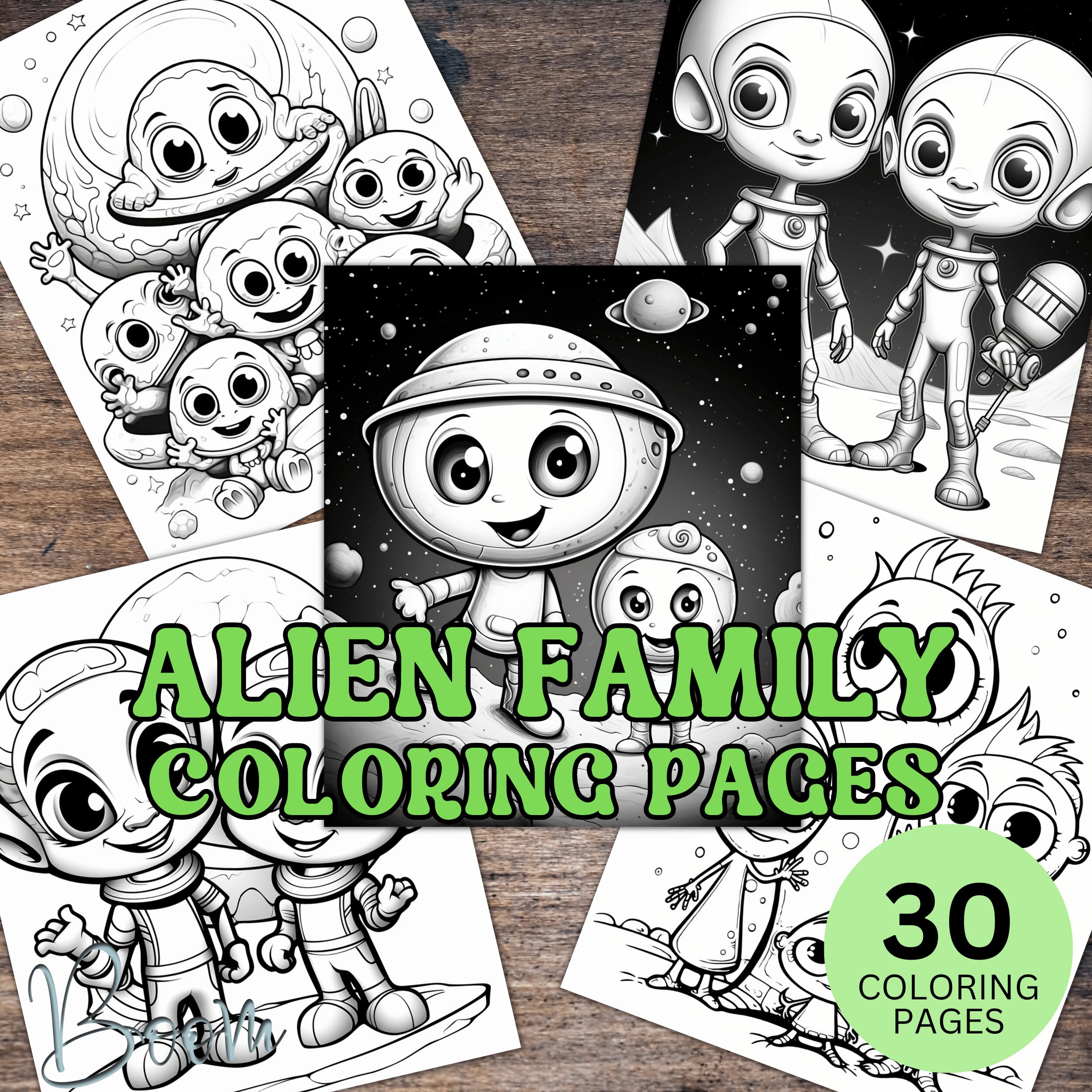 Alien Family Coloring Pages, Kids Alien Coloring Pages, Ufo Coloring ...