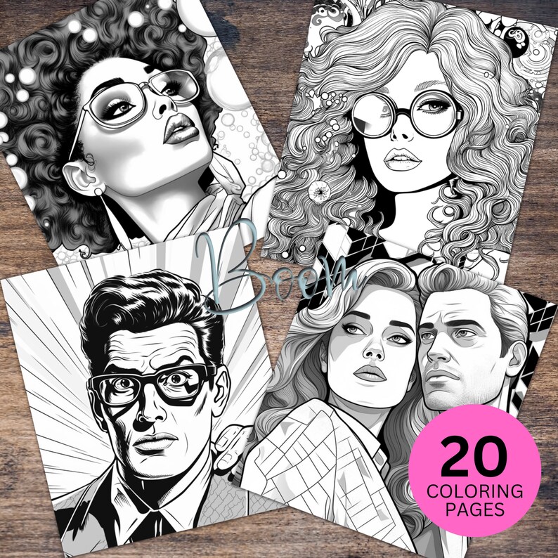 Pop Art Coloring Pages, Retro Comic Style Pop Art Coloring Pages, Retro ...