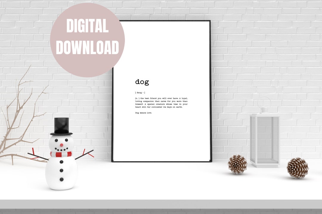 Printable Digital Download Dog Definition Print Typography - Etsy