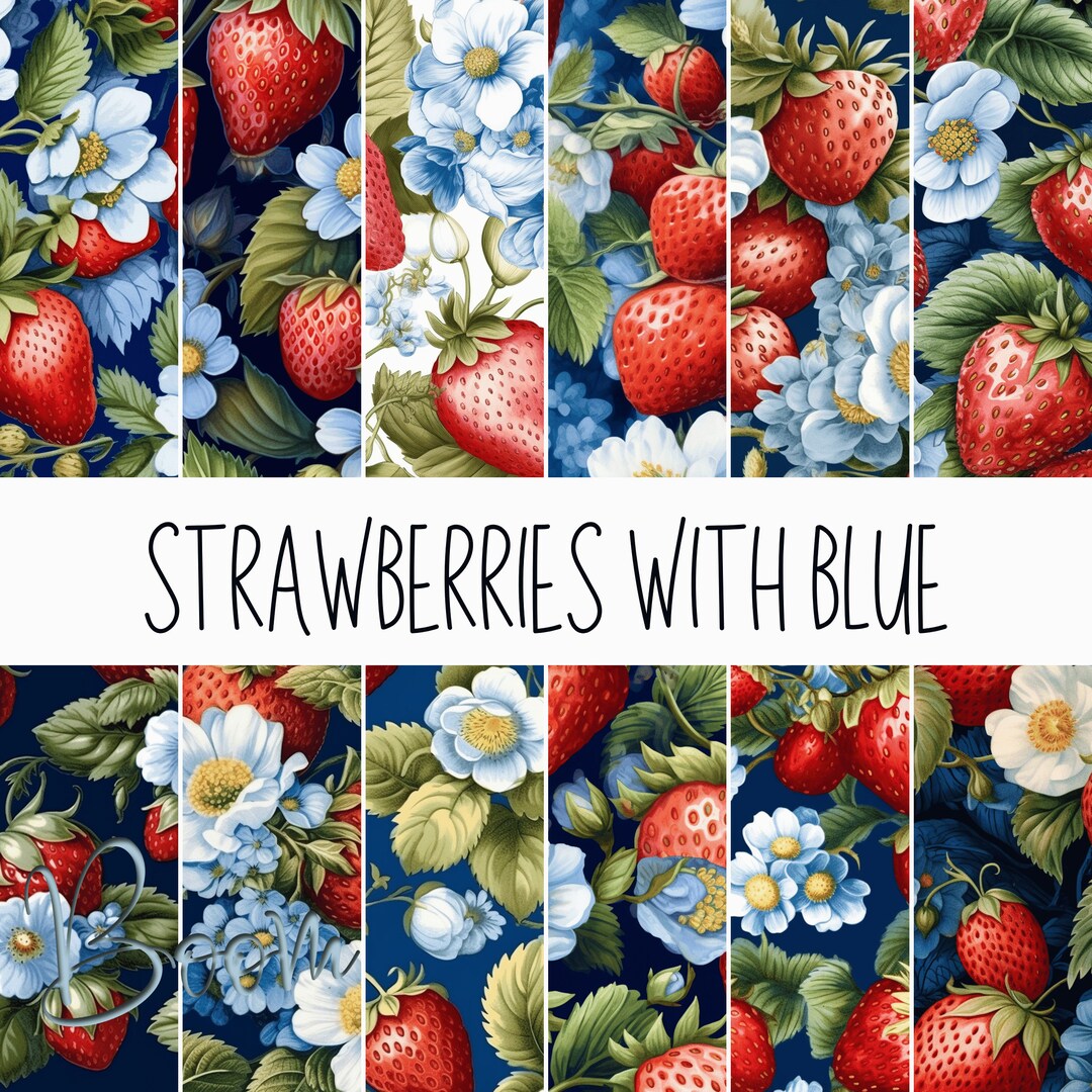 Seamless Strawberries Pattern Seamless Strawberries - Etsy