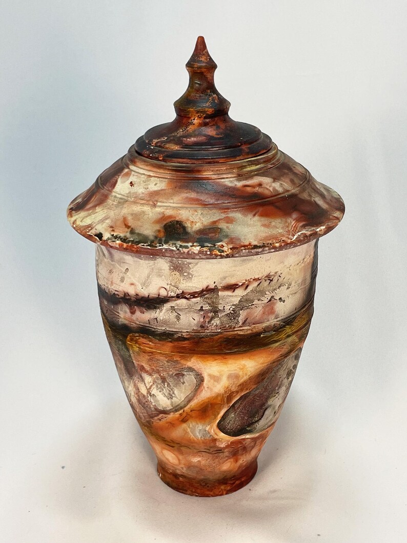 One of a Kind Raku Tiger Saggar Vase 15 X 8.5 - Etsy