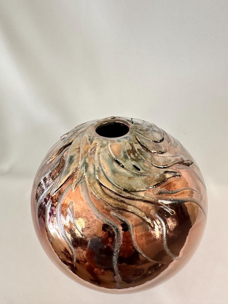 Raku Luster Vase 9"h X 8"w - Etsy