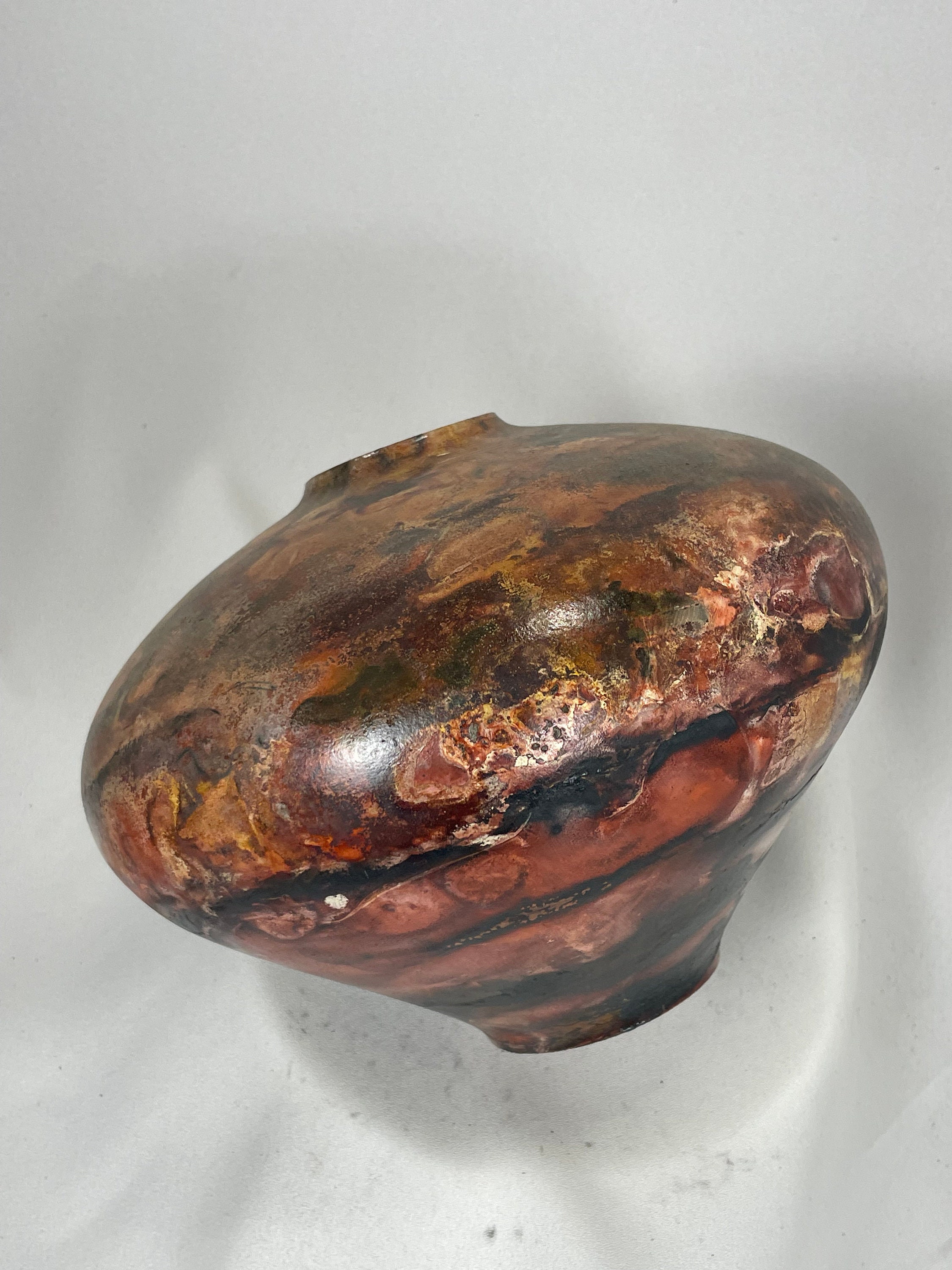 Raku Tiger Saggar Japanese Water Vase - Etsy