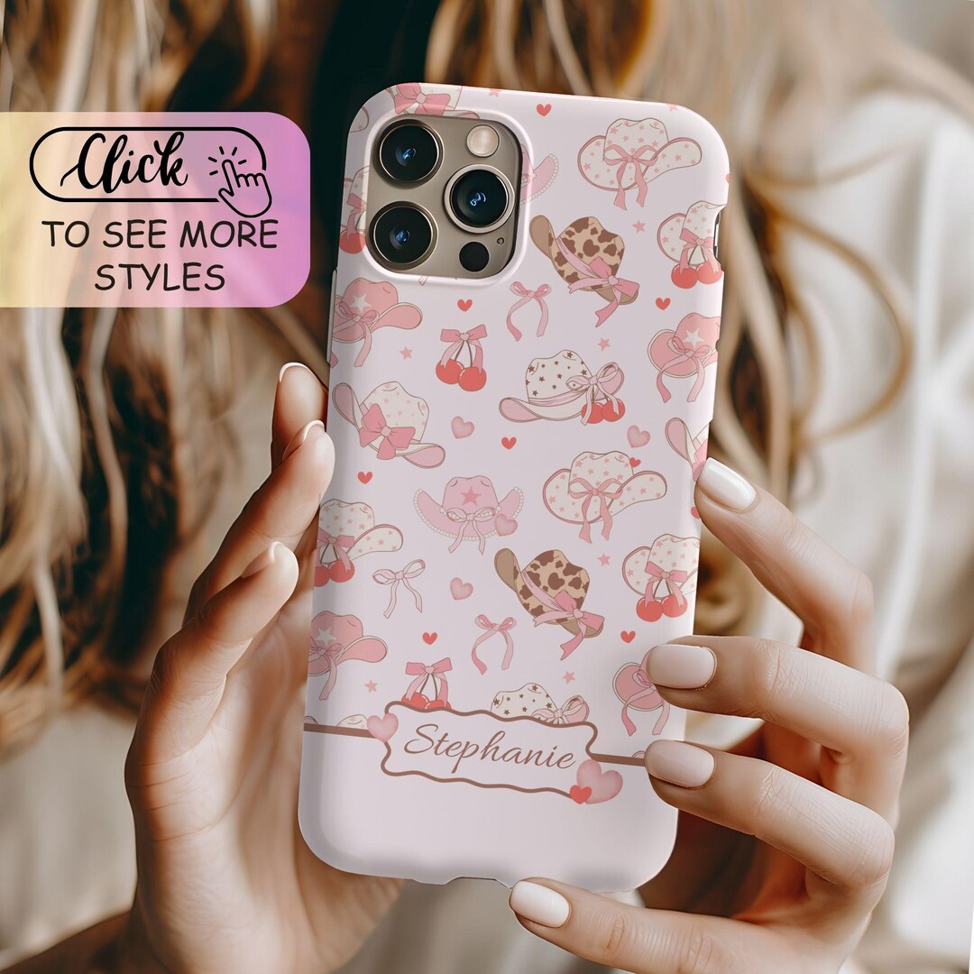 Personalized Coquette Pink Bow Aesthetic Phone Case, Customized iPhone ...