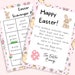 Printable Easter Bunny Letter for Kids Pink, Easter Scavenger Hunt Kid ...