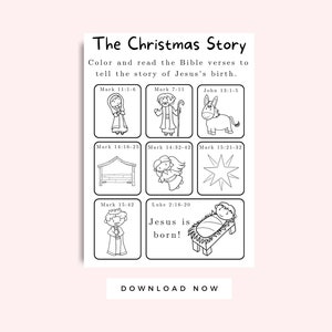 Christmas Nativity Coloring Sheet, Christmas Story Bible Verse Activity ...