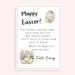 Floral Easter Bunny Letter for Kids Printable, Easter Kid Activity ...