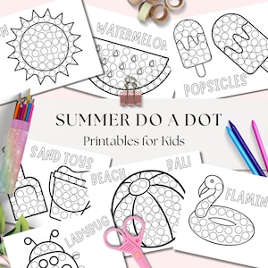 Summer Dot Marker Activity, Do a Dot Printables for Kids, Preschool ...
