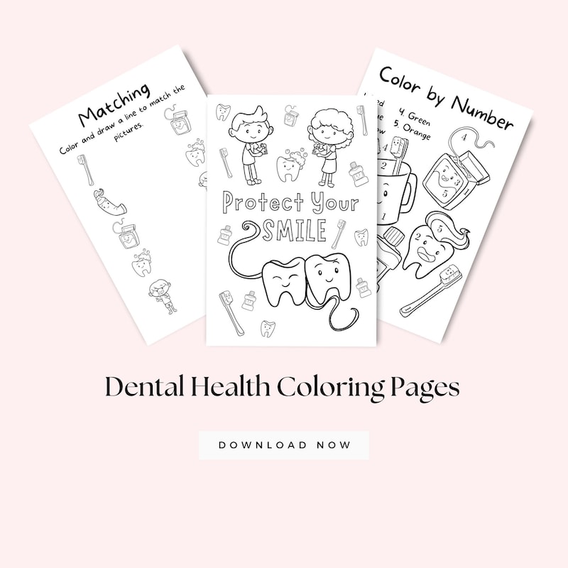 Printable Halloween Dental Coloring Pages - Etsy