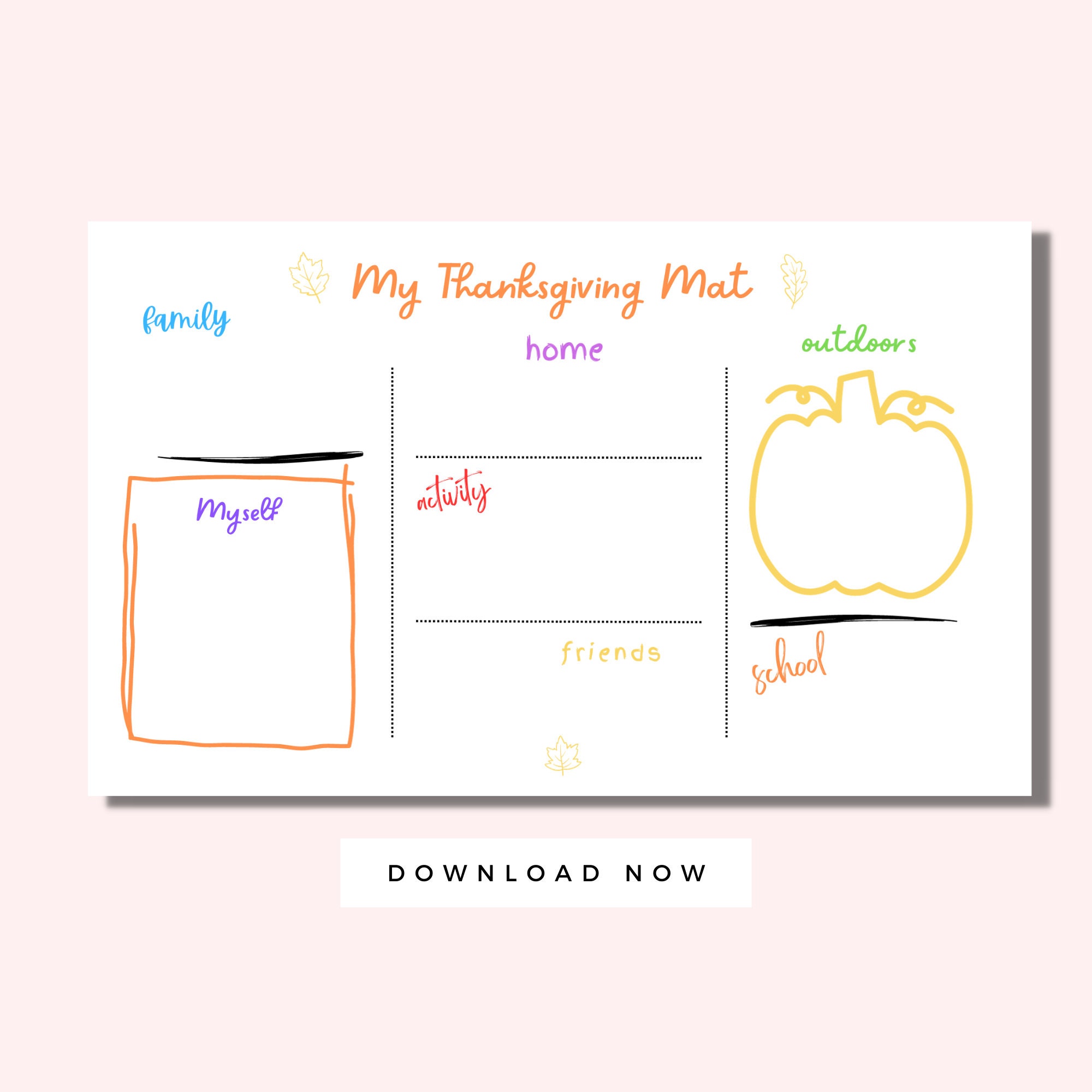 Thanksgiving Placemat for Kids, Printable Thanksgiving Kid Activity ...