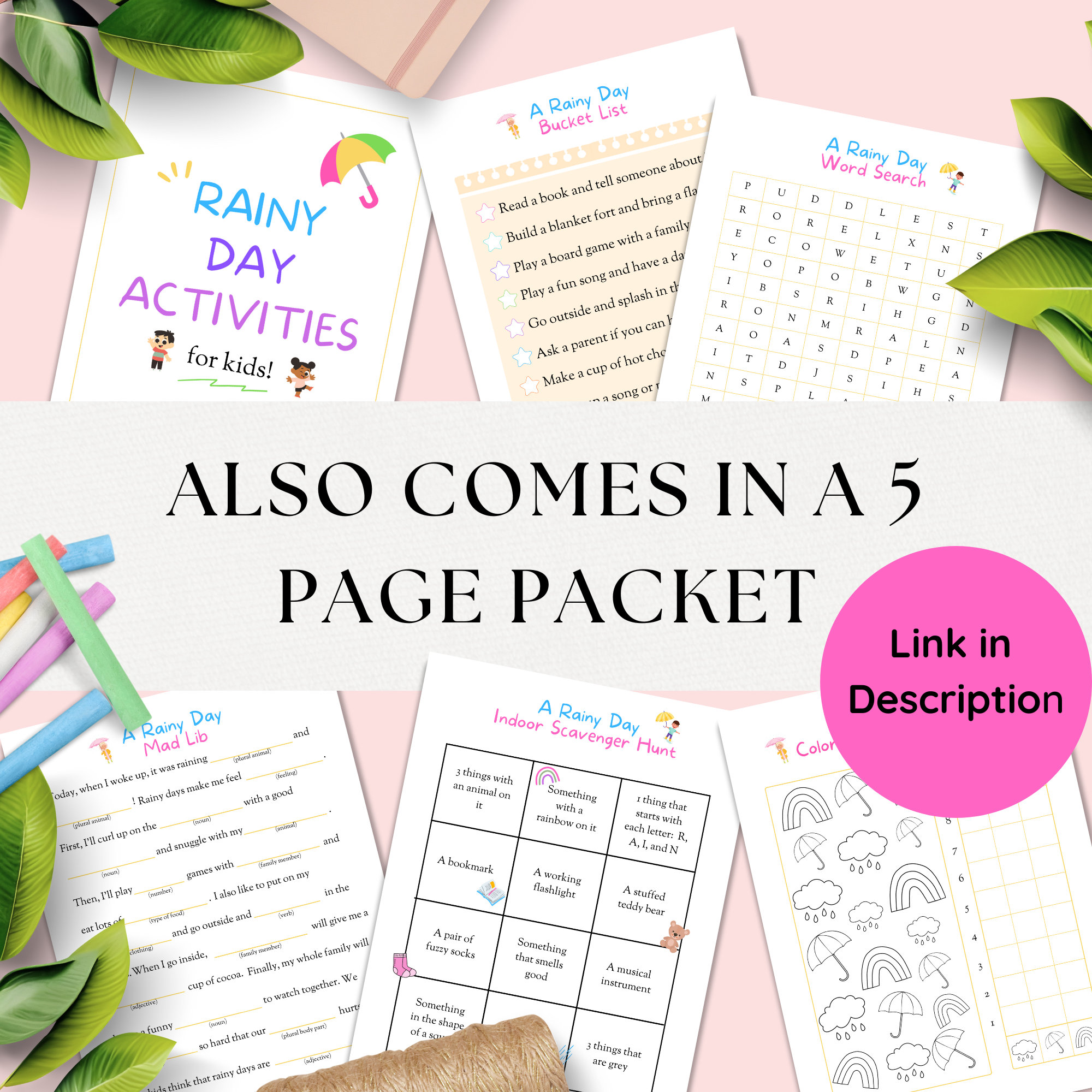 Rainy Day Scavenger Hunt Printable for Kids, Indoor Scavenger Hunt ...