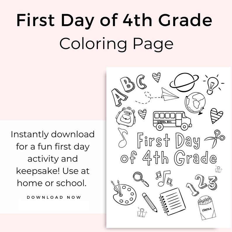 Fourth Grade Back to School Printable Activities, 4th Grade Goal ...