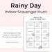 Rainy Day Scavenger Hunt Printable for Kids Black and White, Indoor ...