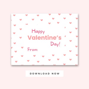 Printable Valentine Cards for Kids, Instant Download Valentine's Day ...