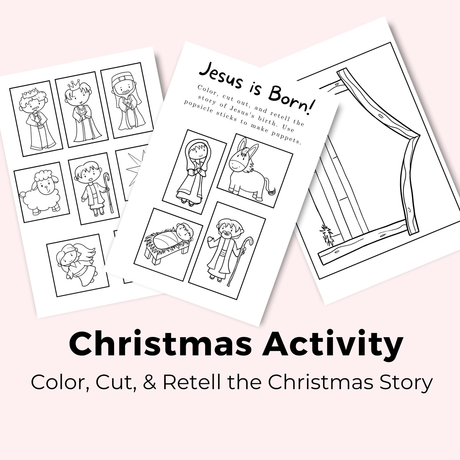 Story of Christmas Activity for Kids Printable, Christian Christmas ...