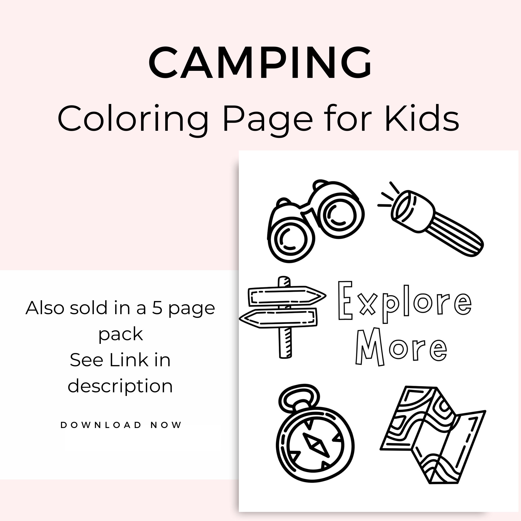 Camping Coloring Pages PDF Printable, Explore More Picture, Summer Kid ...