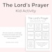 The Lords Prayer Activity, Printable Bible Verse Sunday School Activity ...