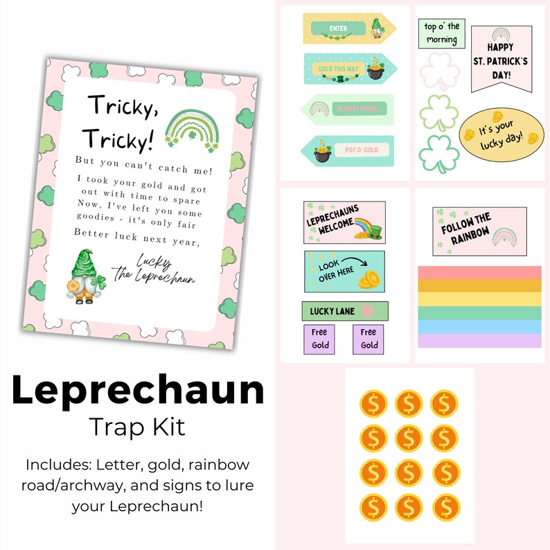 Leprechaun Trap Printable Kit, Leprechaun Letter for Kids Printable ...