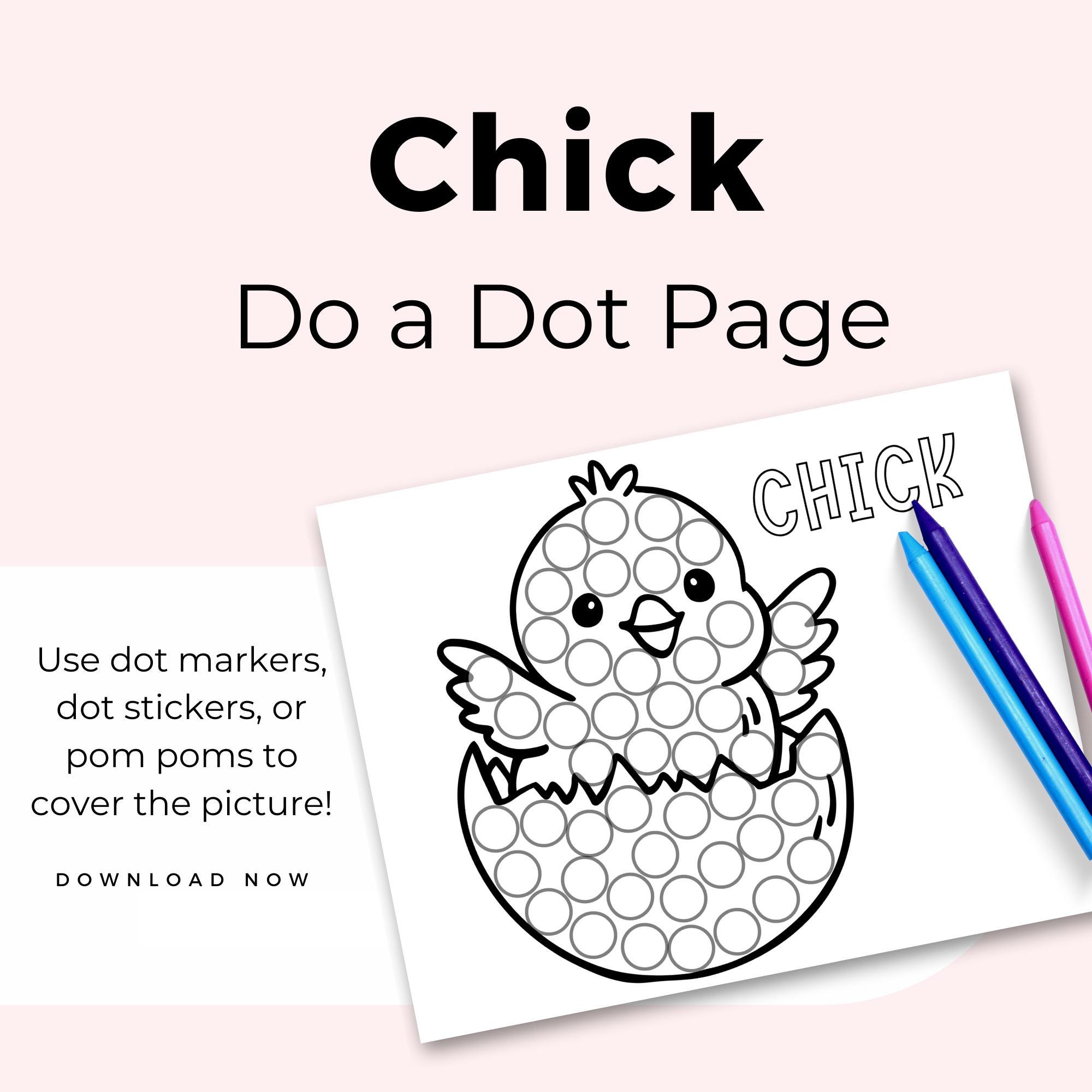 Chick Do a Dot Printable, Easter Dot Marker Activity, Toddler Printable ...