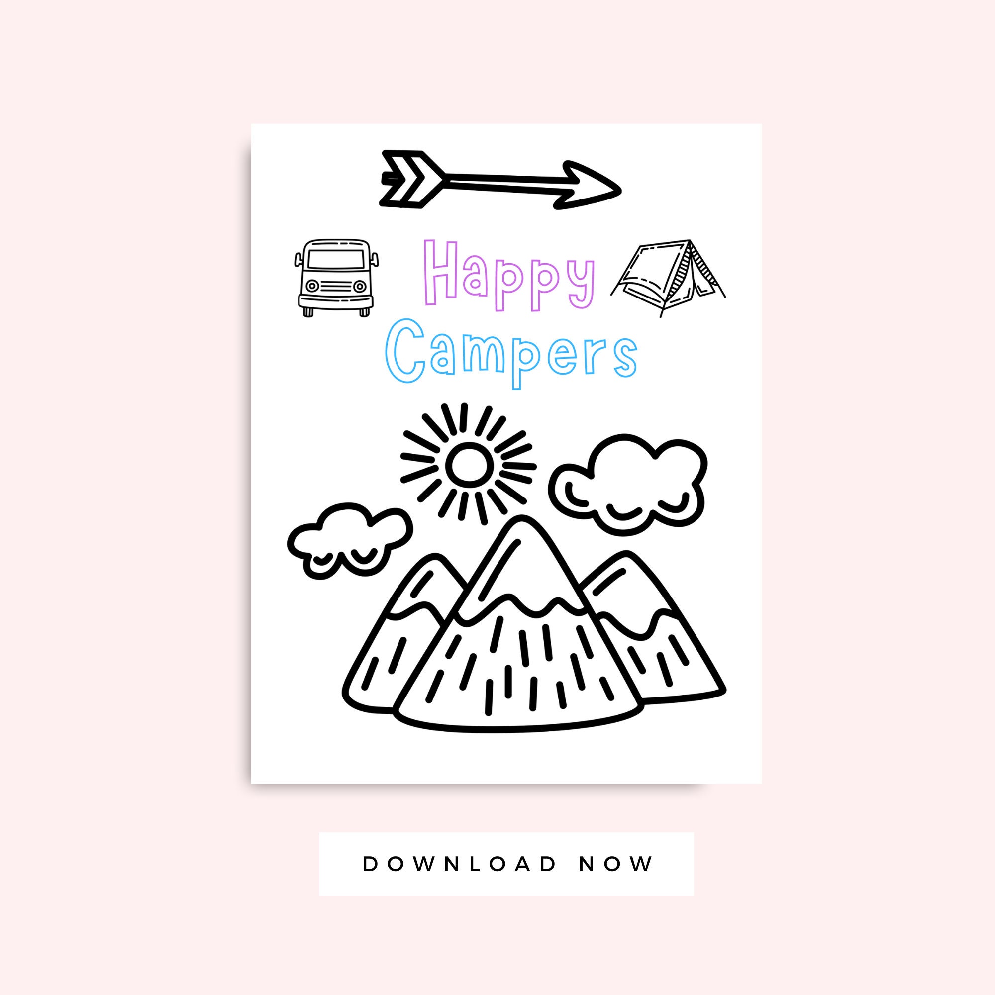 Camping Coloring Pages PDF 5 Page Camping Activity Packet for - Etsy