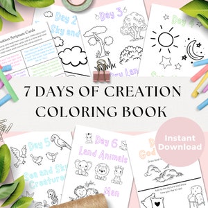 Creation Days Coloring Pages, 7 Days of Creation Preschool Activities ...