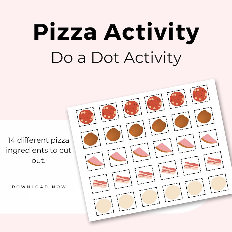 Toddler Pizza Activity, Printable Preschool Build a Pizza Craft ...