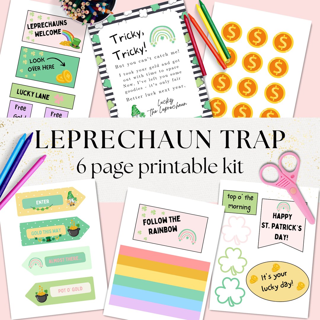 Leprechaun Trap Printable Kit, Leprechaun Letter for Kids Printable ...