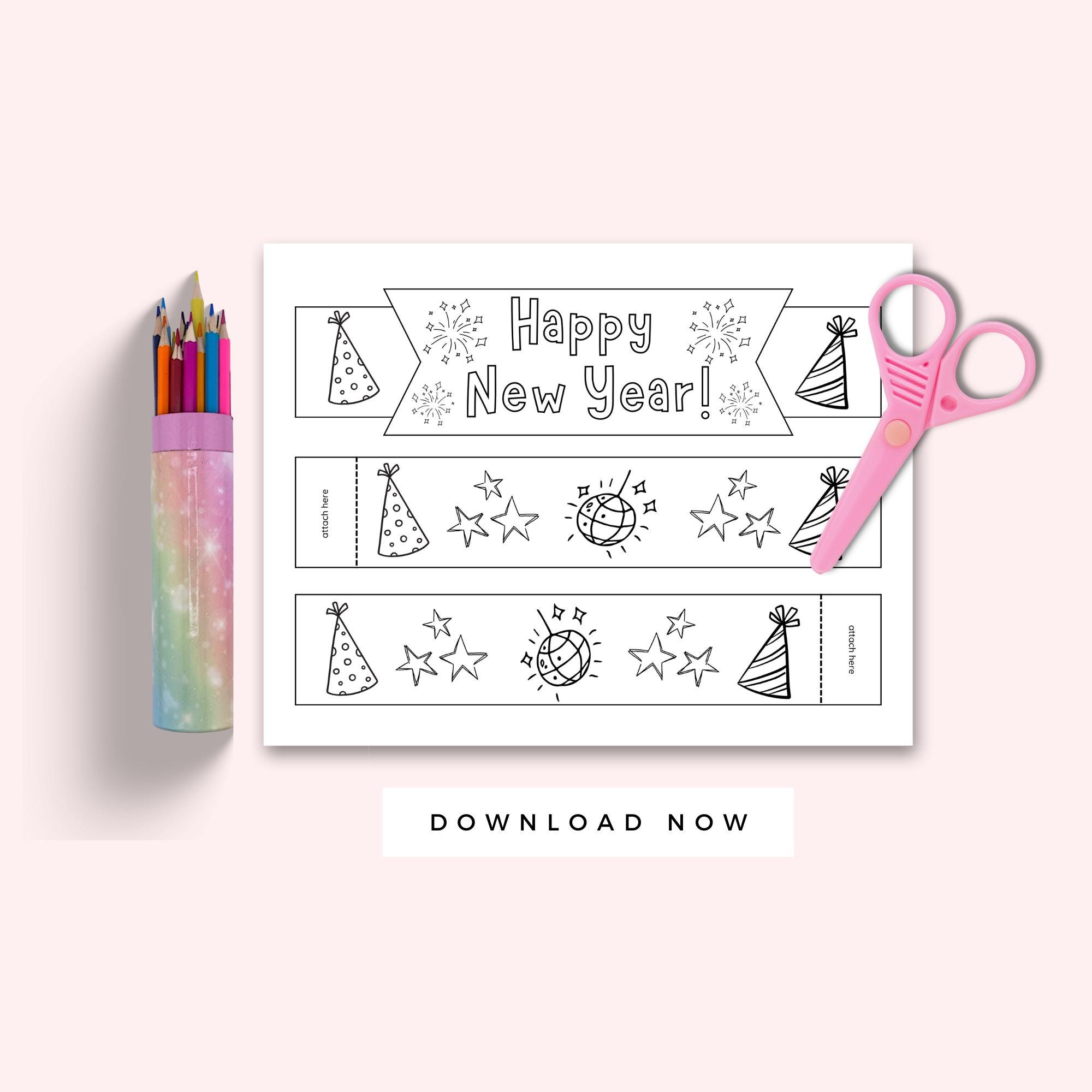2025 Printable Crown Craft for Kids, Happy New Year Craft, 2025 ...