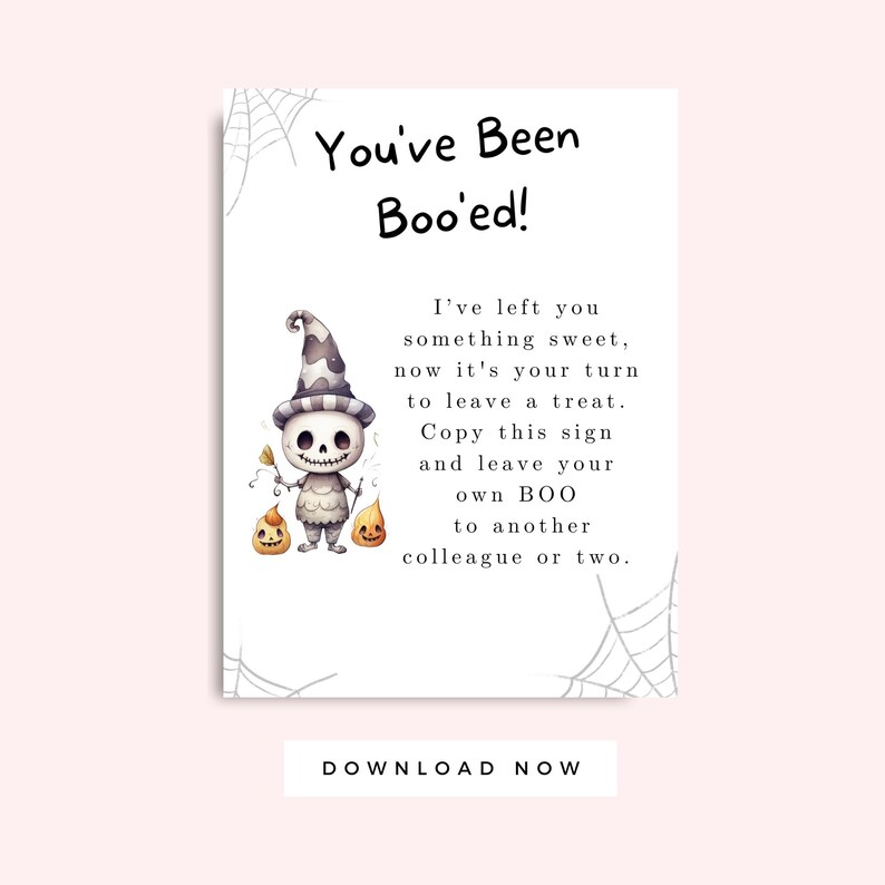 Work You've Been Booed Printable Letter, Halloween Boo Basket ...