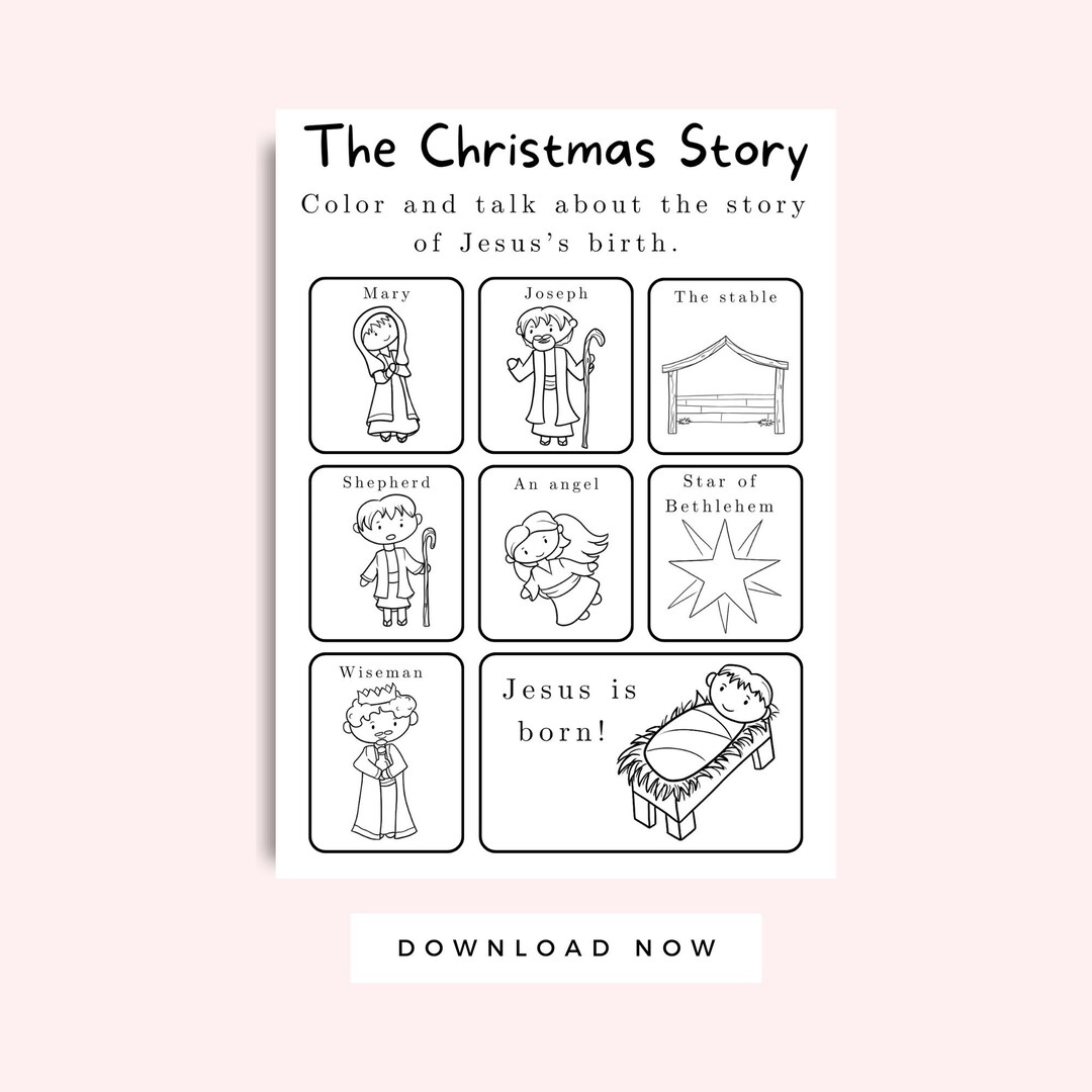 Christmas Nativity Coloring Sheets, Christmas Story Coloring Activity ...