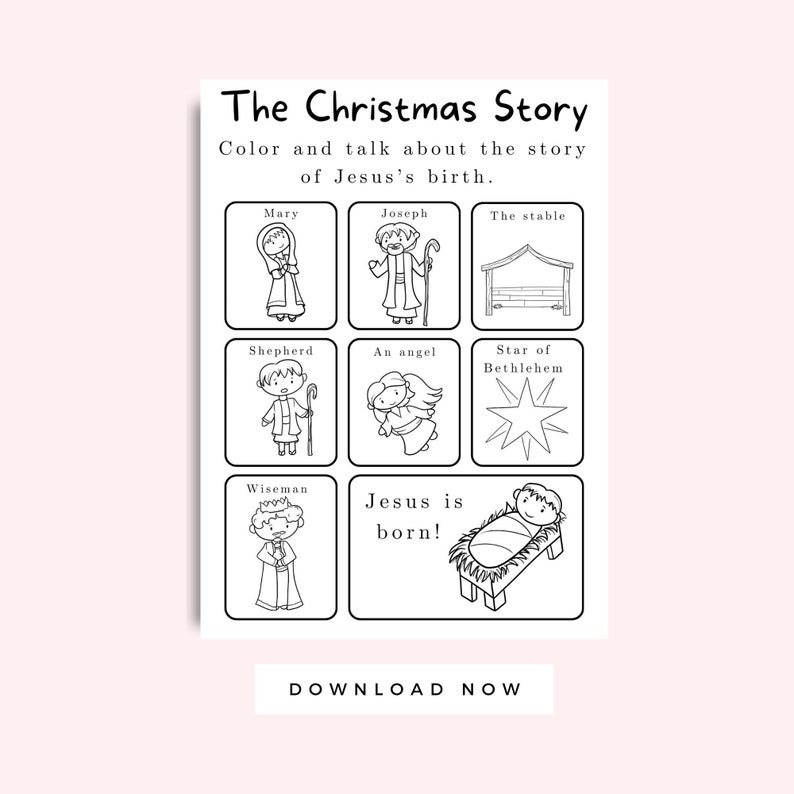 Christmas Nativity Coloring Sheets, Christmas Story Coloring Activity ...