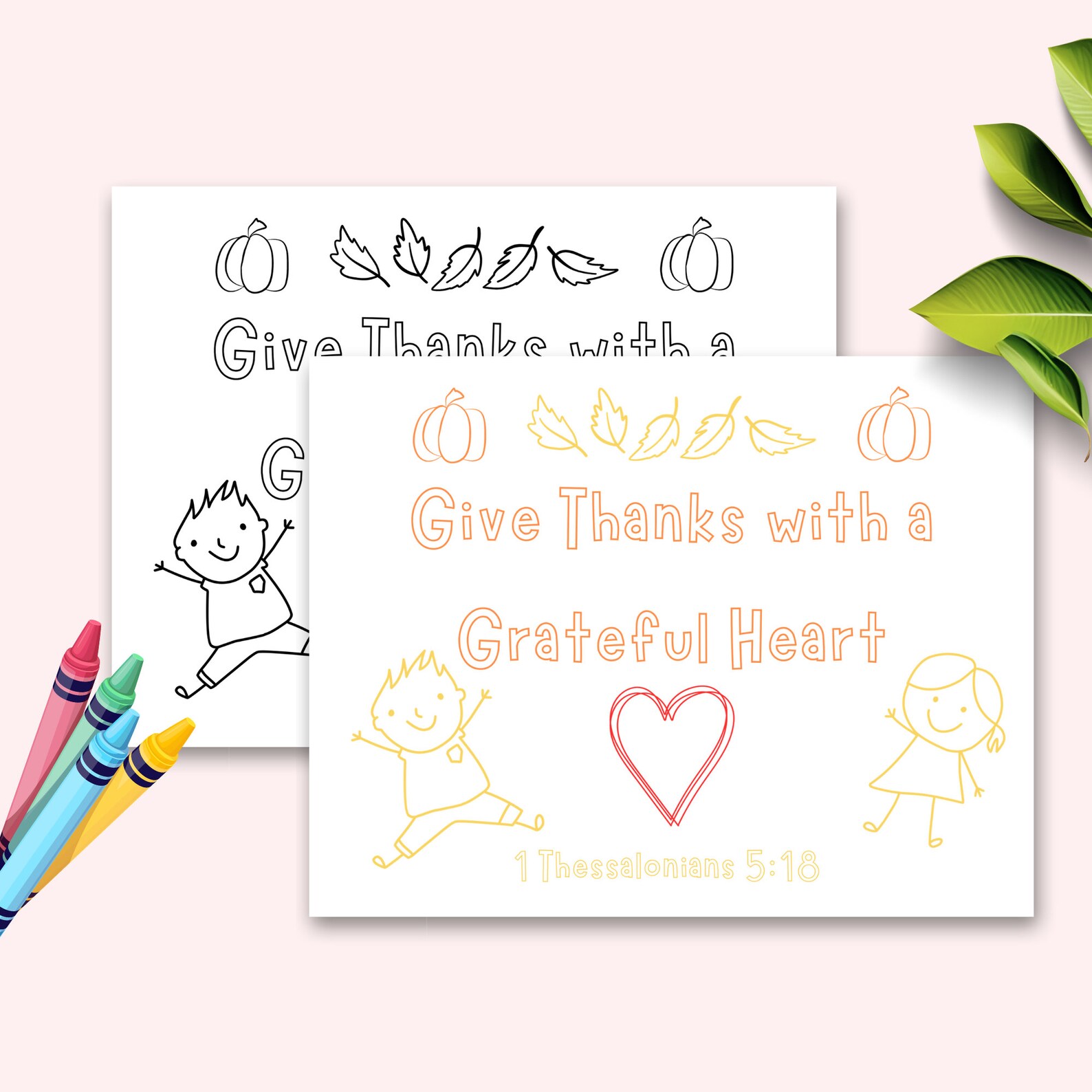 Give Thanks With a Grateful Heart Bible Verse Coloring Page for Kids ...