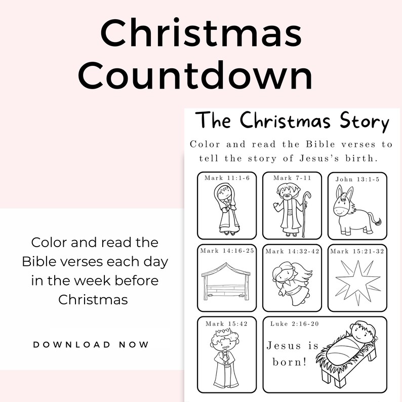 Christmas Nativity Coloring Sheet, Christmas Story Bible Verse Activity ...