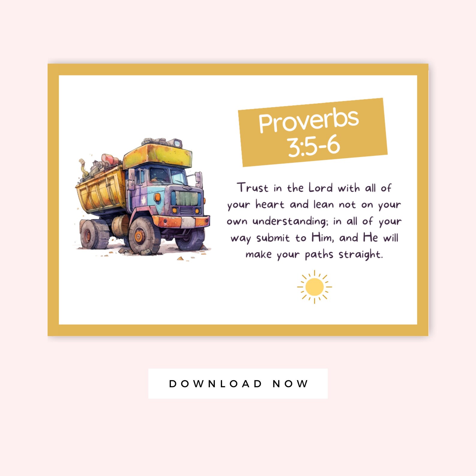 Lunch Box Notes for Kids Dump Truck, Bible Verse Cards Printable ...
