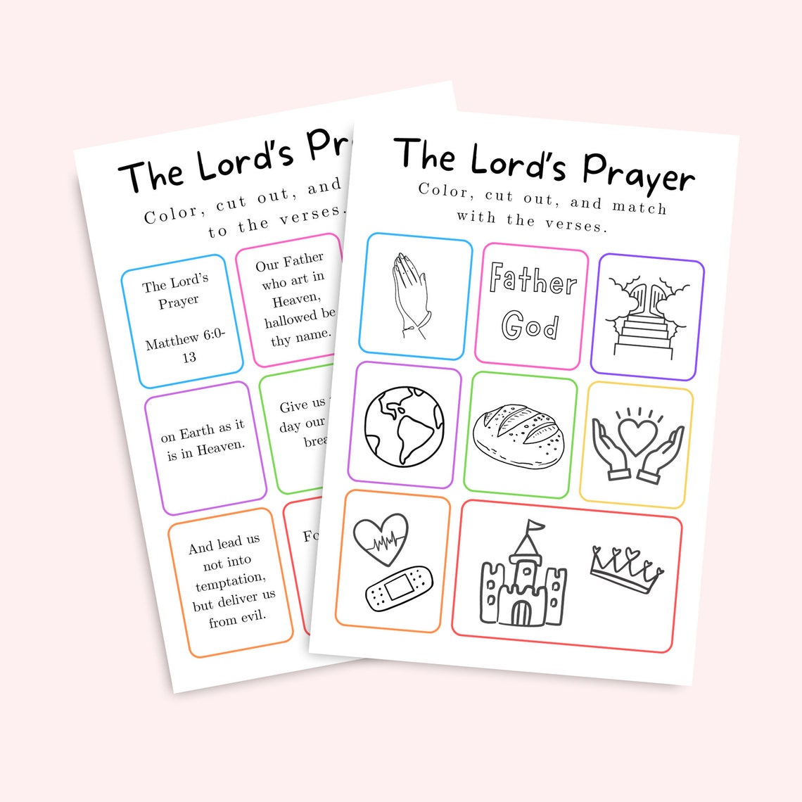 The Lords Prayer Activity, Printable Bible Verse Sunday School Activity ...