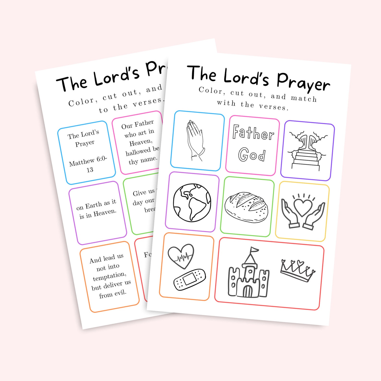 The Lords Prayer Activity, Printable Bible Verse Sunday School Activity ...