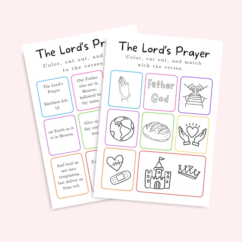 The Lords Prayer Activity, Printable Bible Verse Sunday School Activity ...