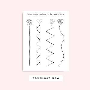 Scissor Skills for Preschool Printables, 3 Pack Worksheets B&W, Cutting ...